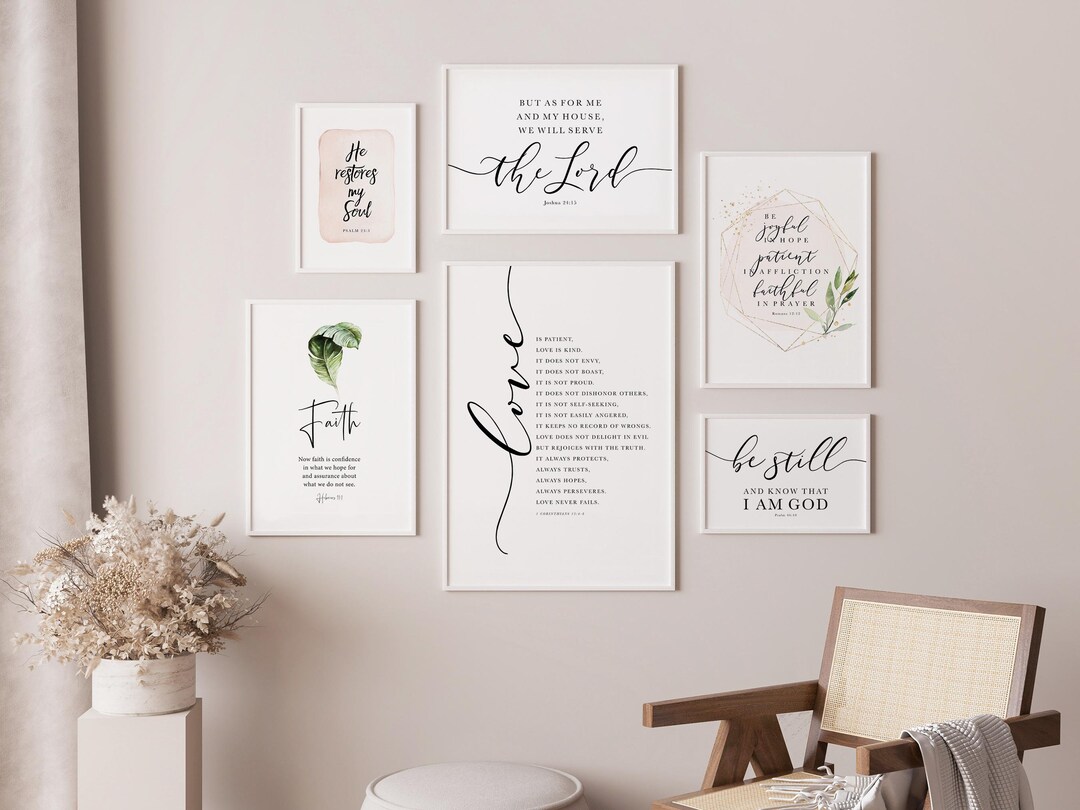 Scripture Gallery Wall Art Set: Christian Home Decor (digital Download ...