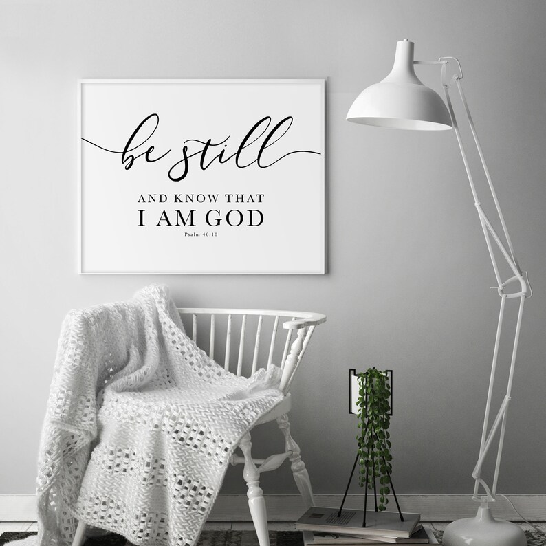Be Still Horizontal Psalm 46:10 Bible Verse Wall Art | Etsy