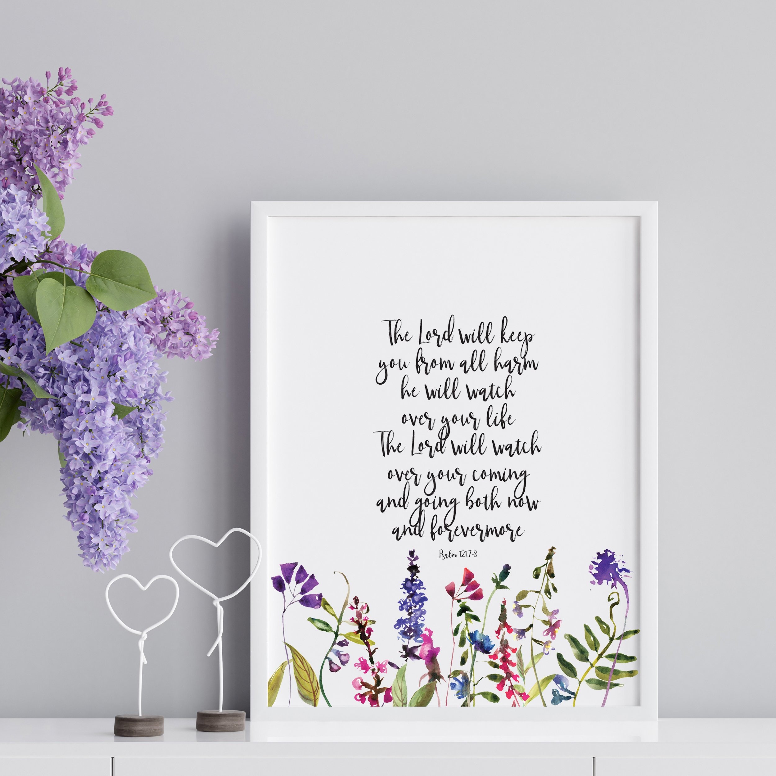 Bible Verse Wall Art Psalm 121:7-8 The Lord will keep you | Etsy Bible Verse Wall Art Psalm 121:7-8 The Lord will keep you | Etsy
