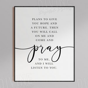 Jeremiah 29 11 Wall Art, Bible Verse Decor, Christian Home Decoration ...