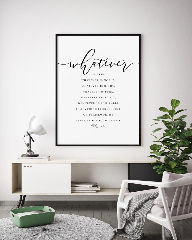 Whatever is Philippians 4 8 NIV Bible Verse Quote Scripture - Etsy