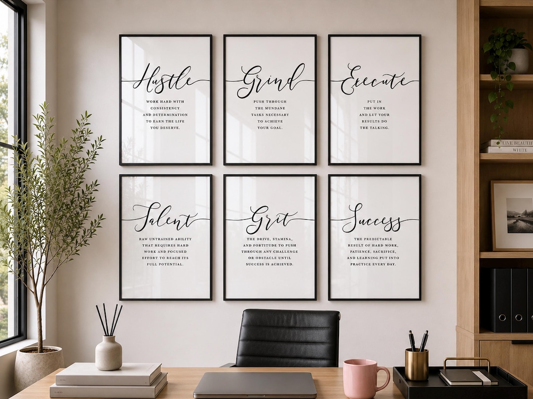 Motivational Quote Prints: Home Office Decor for Women (digital ...