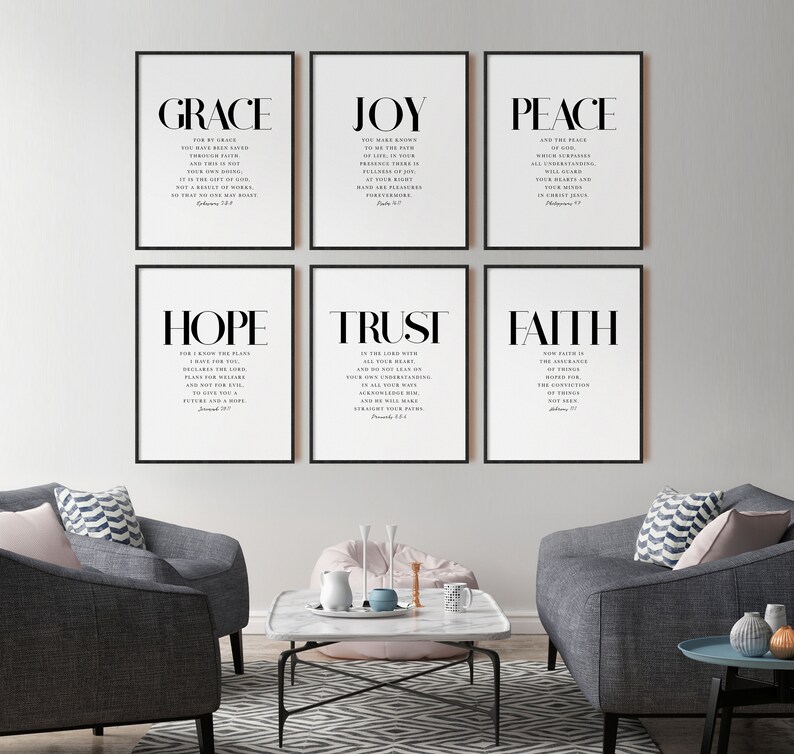 Bible Verse Wall Art Popular NIV Scripture Set of 6 Prints - Etsy Canada