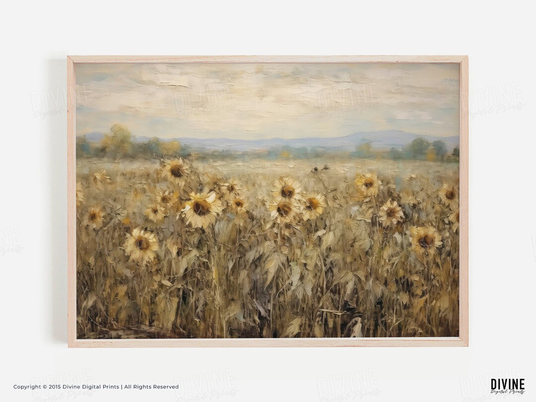 Cottagecore Sunflower Floral Print Printable Vintage Farmhouse Decor ...