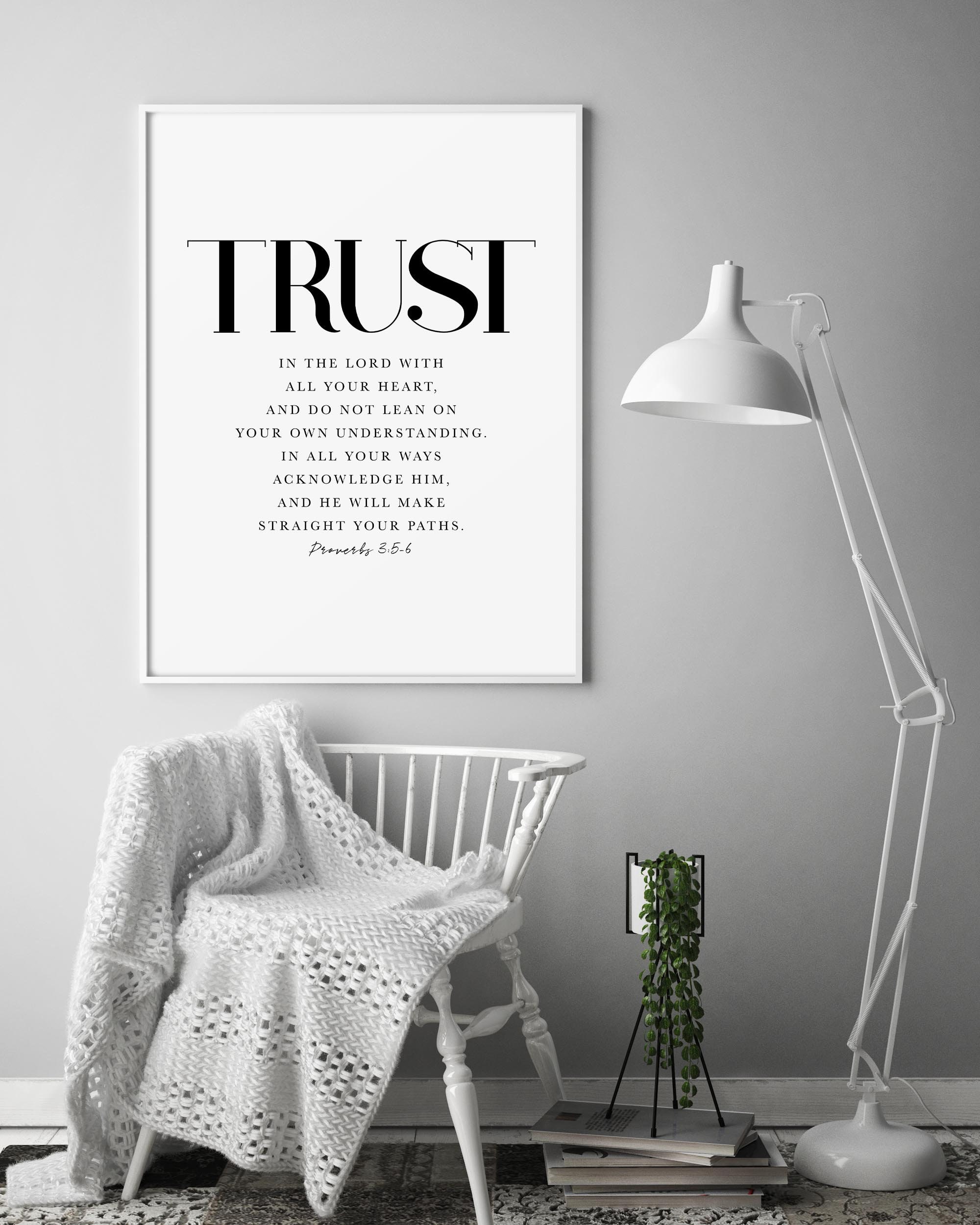 Trust in the Lord Bible Verse Wall Art Proverbs 3:5-6 ESV - Etsy Canada