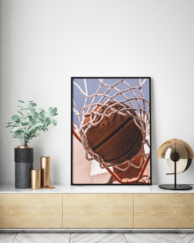 Basketball Hoop Poster Wall Art NBA Coach Gift Teen Room | Etsy