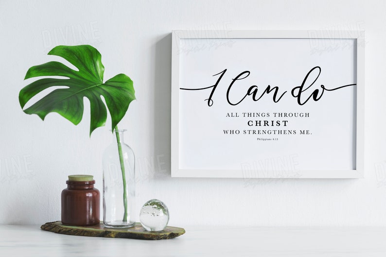 Horizontal Print Christian Bedroom Decor Bible Verse Wall - Etsy