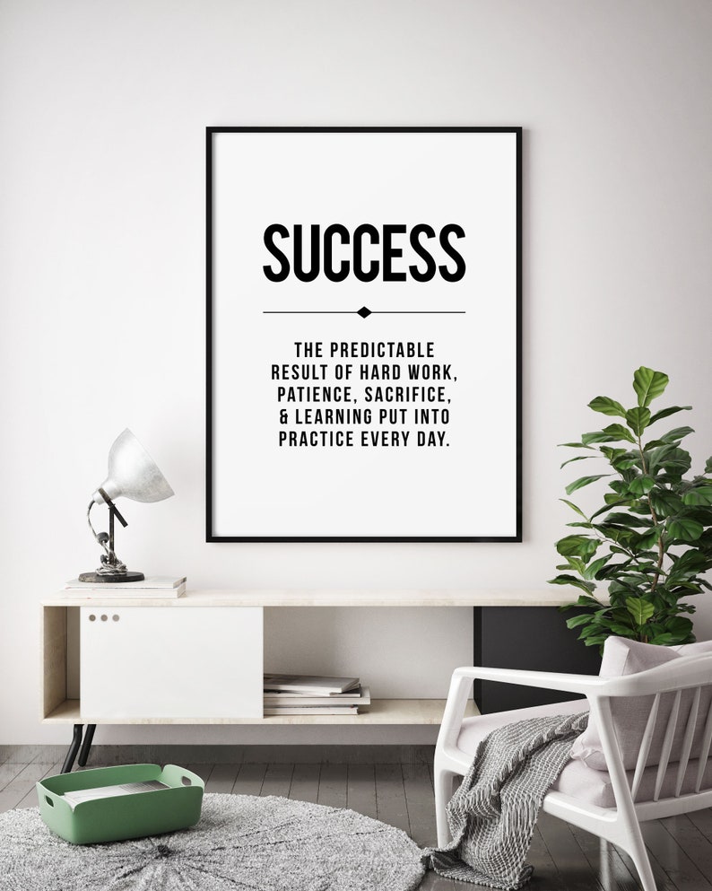 Success Wall Art Modern Office Print Motivational Goal - Etsy Ireland