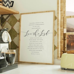 Matthew 22:36-39 NIV Bible Verse Wall Art, Love Your Neighbor ...
