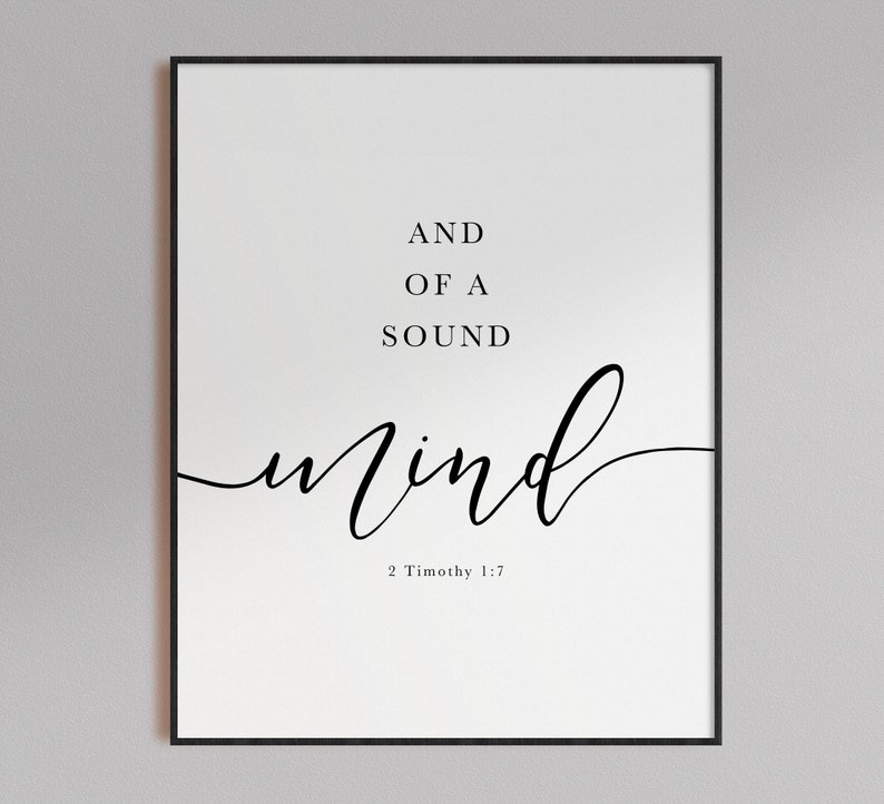 2 Timothy 1:7 Scripture Wall Art Sound Mind Spirit Bible | Etsy