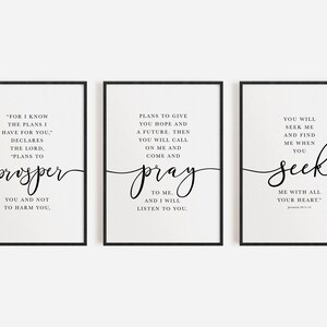 Jeremiah 29 11 Wall Art, Bible Verse Decor, Christian Home Decoration ...