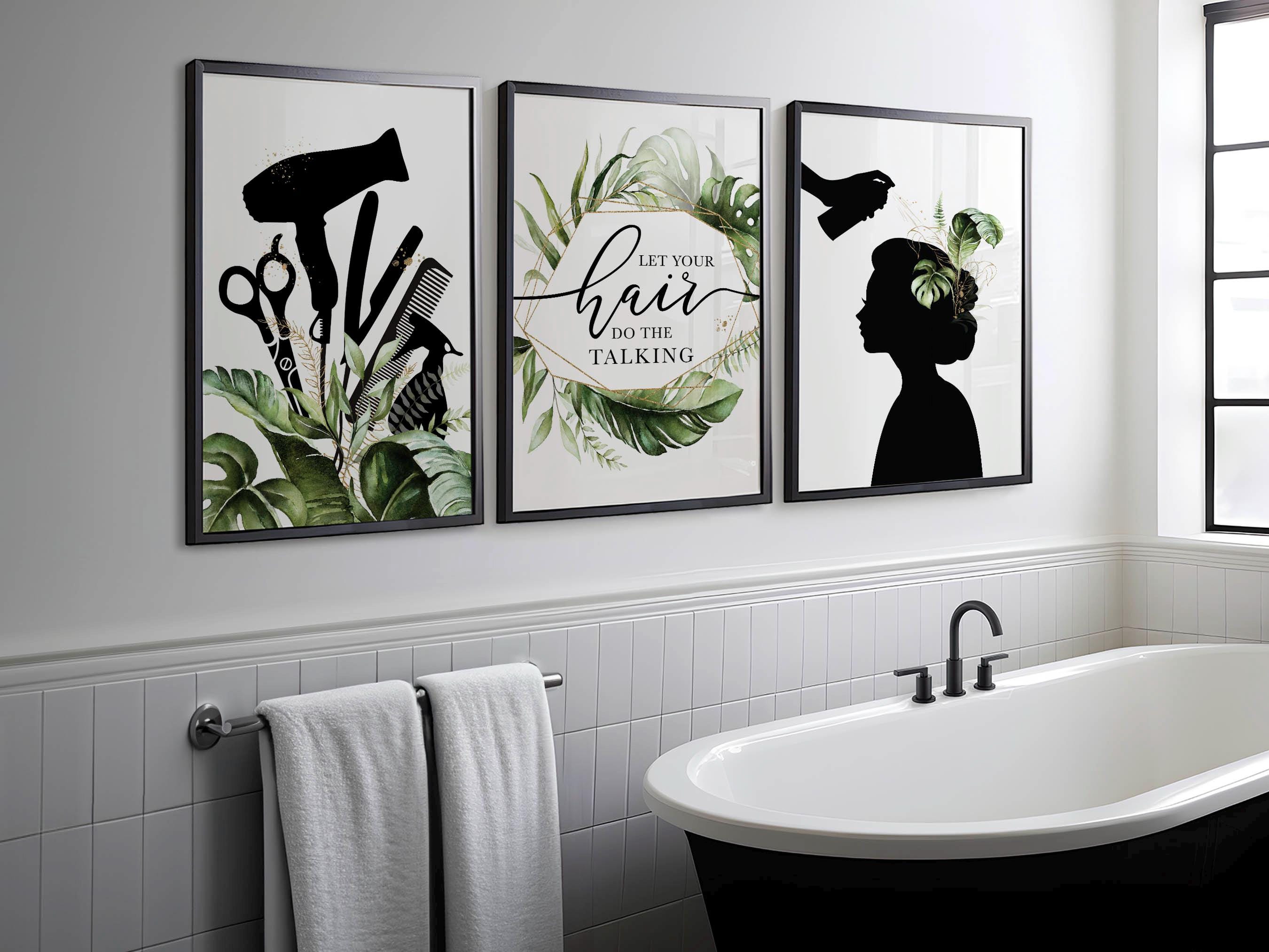 Hair Salon Decor Wall Art, Beauty Glam Decor, Hairdresser Sign, Digital ...