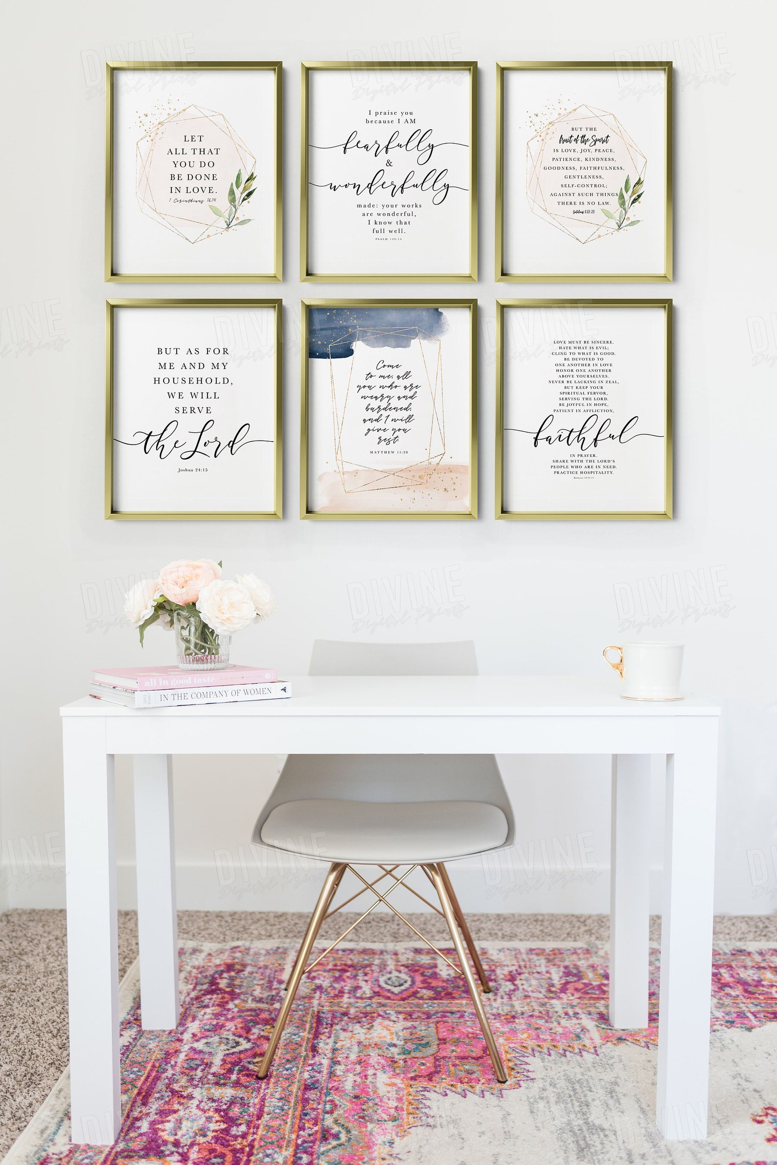 Christian Wall Art Bible Verse Prints Scripture Artwork Set - Etsy