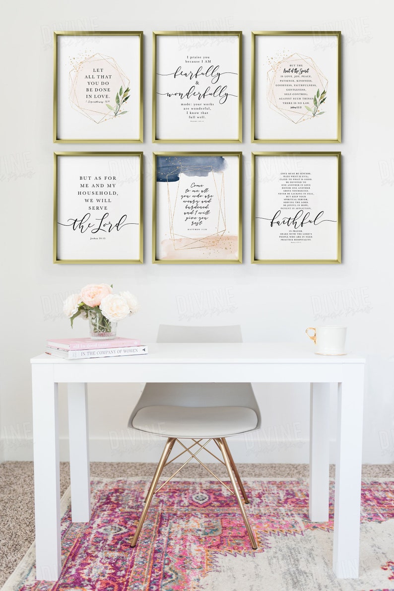 Christian Wall Art Bible Verse Prints Scripture Artwork Set - Etsy