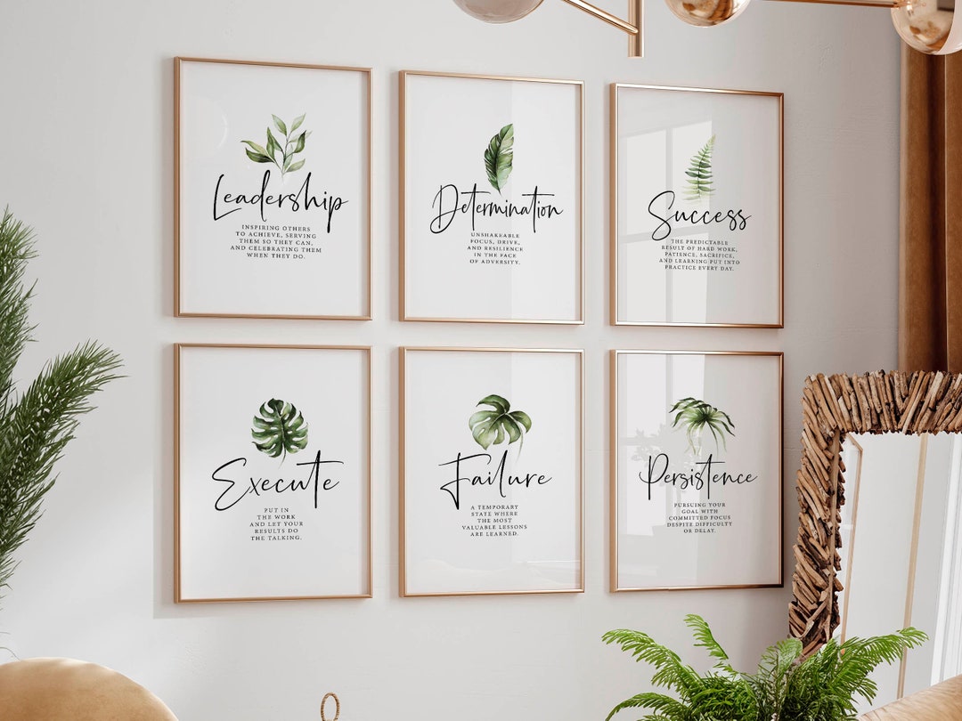 Botanical Leadership Quote Art Prints: Boho Office Decor (digital ...