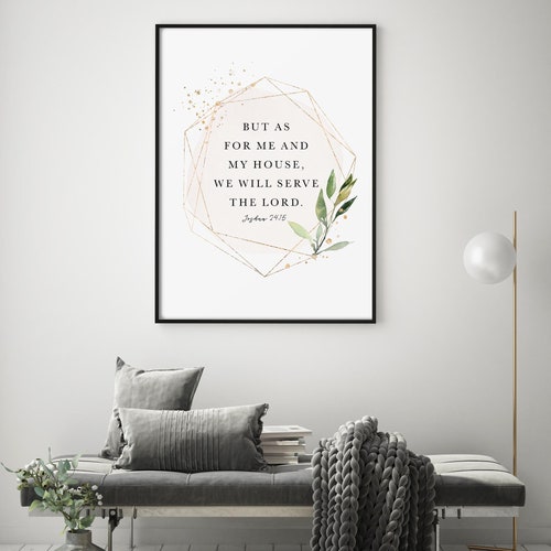 Bible Verse Wall Art Joshua 24:15 KJV but as for Me and My - Etsy
