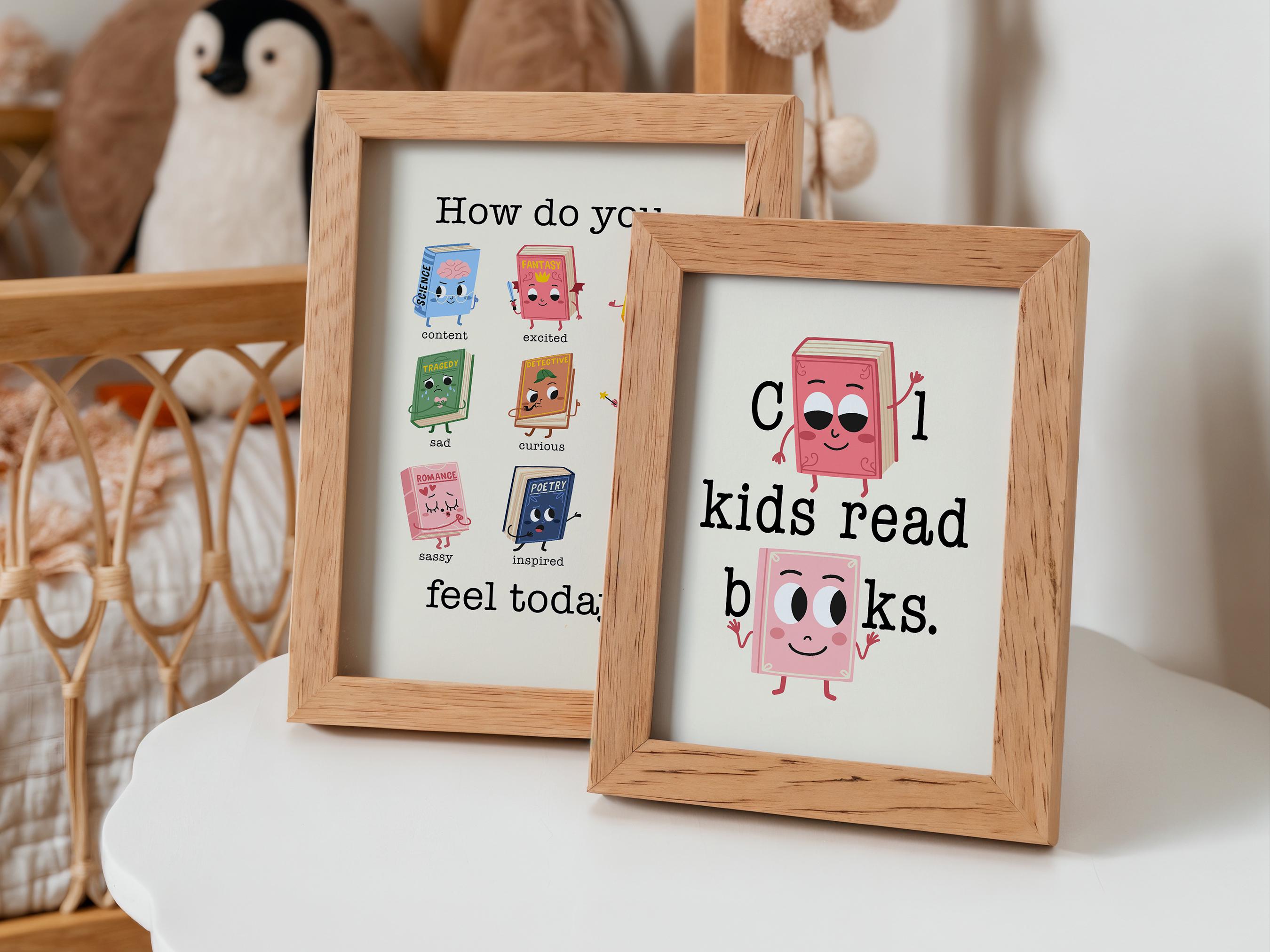 Retro Classroom Reading Nook Posters, Read More Books Prints, Cute ...