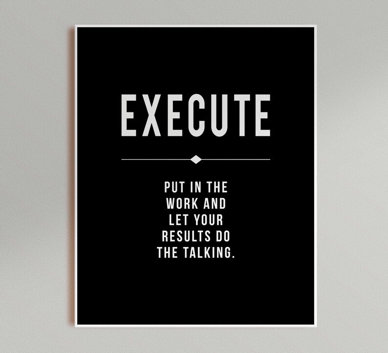 Office Decor Hustle Poster Work Hard Inspirational Quotes - Etsy