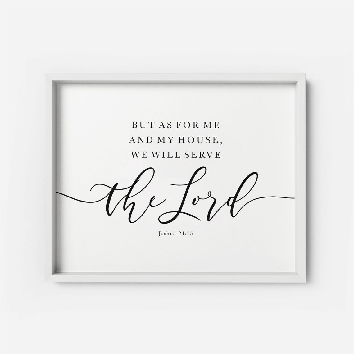 Horizontal Bible Verse Wall Art Joshua 24:15 but as for Me and - Etsy ...
