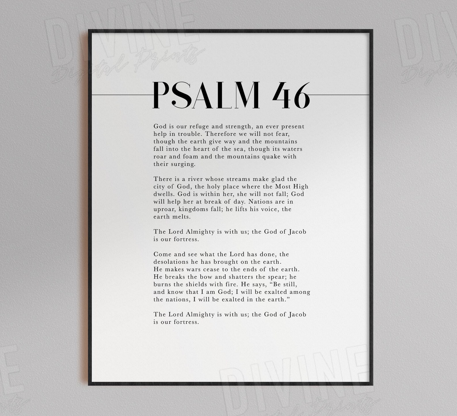 Full Psalm Scripture 46 NIV Popular Bible Verse Wall Art - Etsy