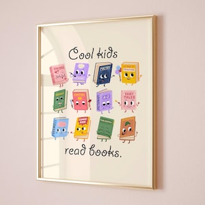 Reading Posters Classroom Decor Playroom Wall Art Retro Aesthetic Book ...