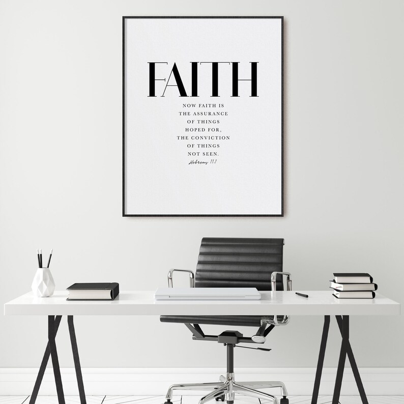 Bible Verse Wall Art Hebrews 11:1 ESV Faith Poster Christian | Etsy