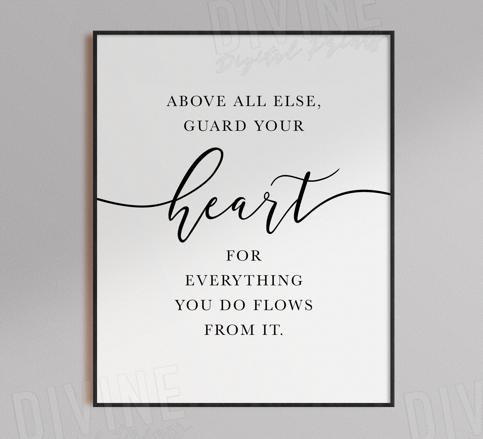 Guard Your Heart Bible Quote Proverbs 4 23 NIV Wall Art - Etsy