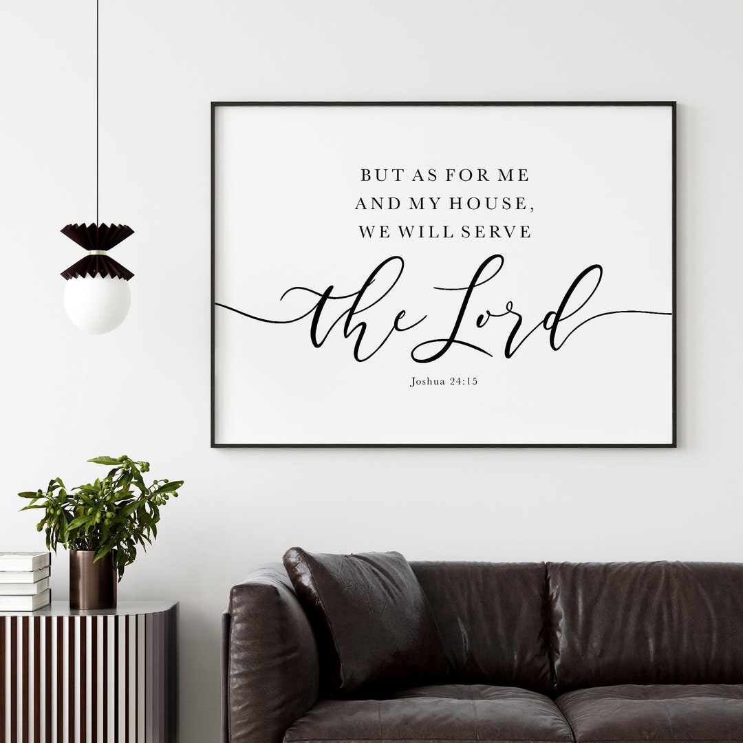 Horizontal Bible Verse Wall Art Joshua 24:15 but as for Me and My House ...
