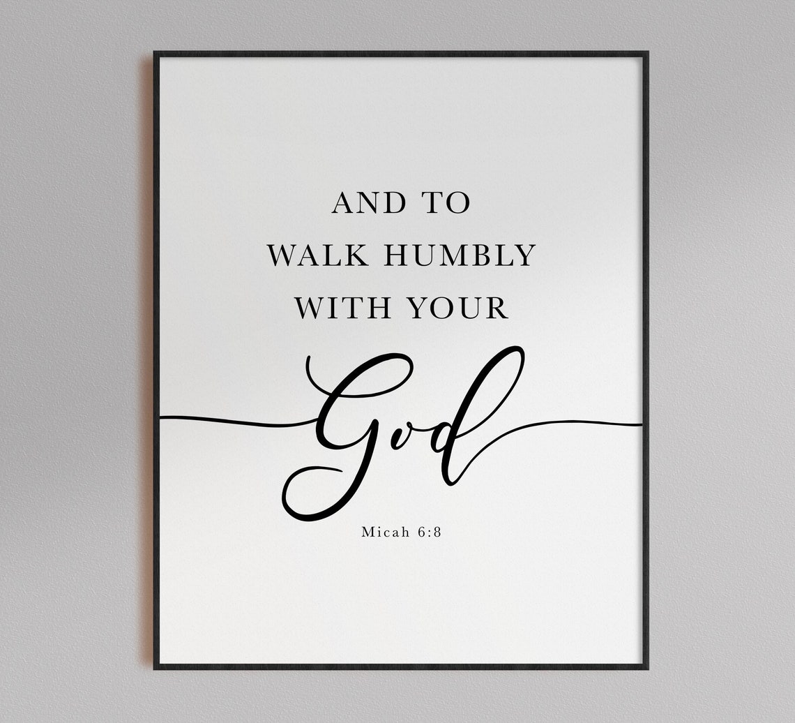 Micah 6:8 NKJV Bible Verse Wall Art Living Room Above Couch | Etsy