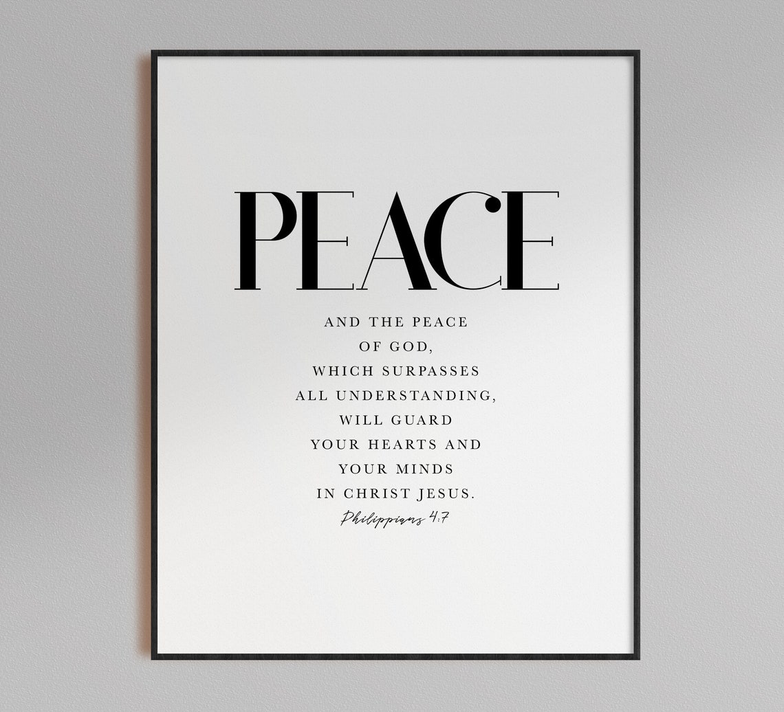 Peace Quote Philippians 4:7 ESV Bible Verse Quote Scripture | Etsy