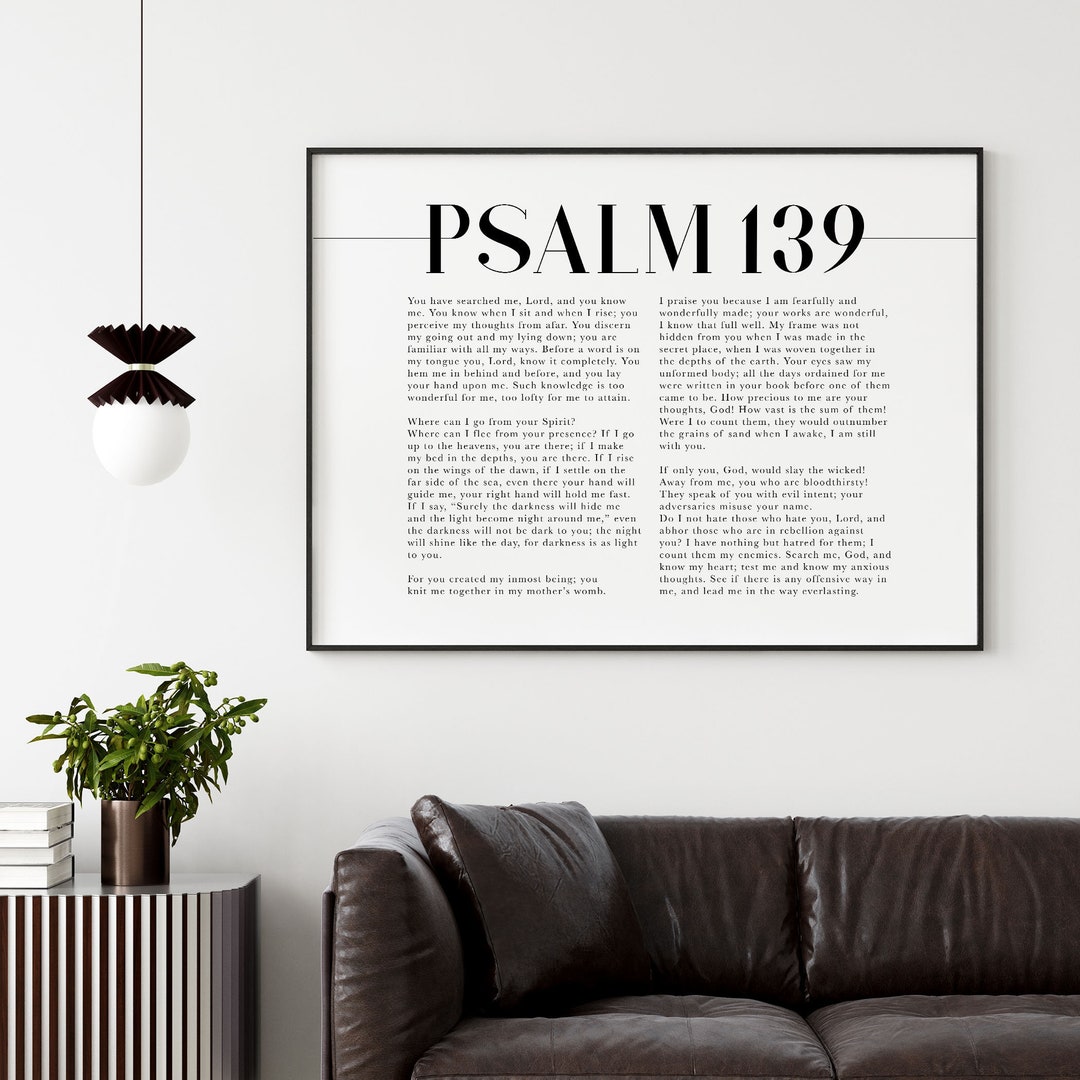 Psalm 139 Wall Art, Wonderfully Made Horizontal, Scripture Home Decor ...