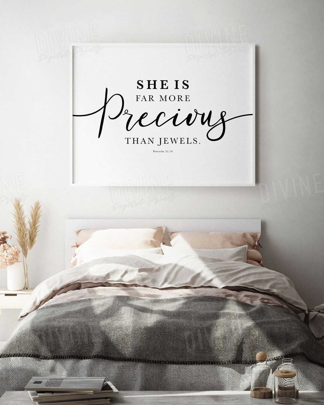 Proverbs 31 10 ESV Bible Verse Wall Art She Is Far More Etsy