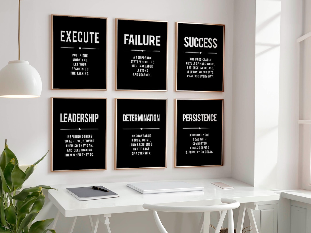 Leadership Wall Art Office Decor Success Poster Motivational Prints ...