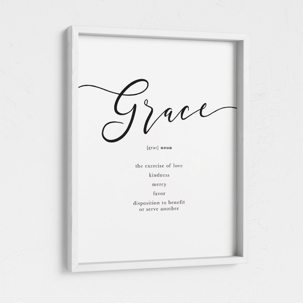 Grace christian wall art faith definition amazing grace | Etsy