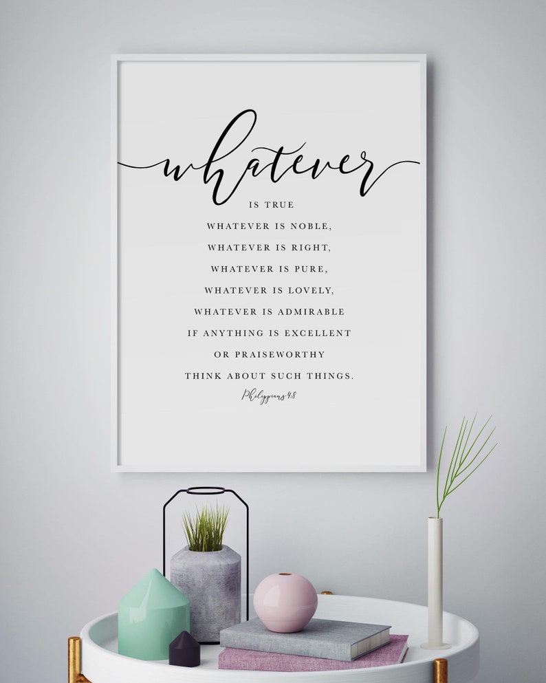 Whatever is Philippians 4 8 NIV Bible Verse Quote Scripture - Etsy ...