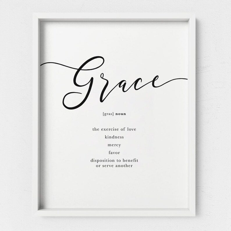 Grace christian wall art faith definition amazing grace | Etsy