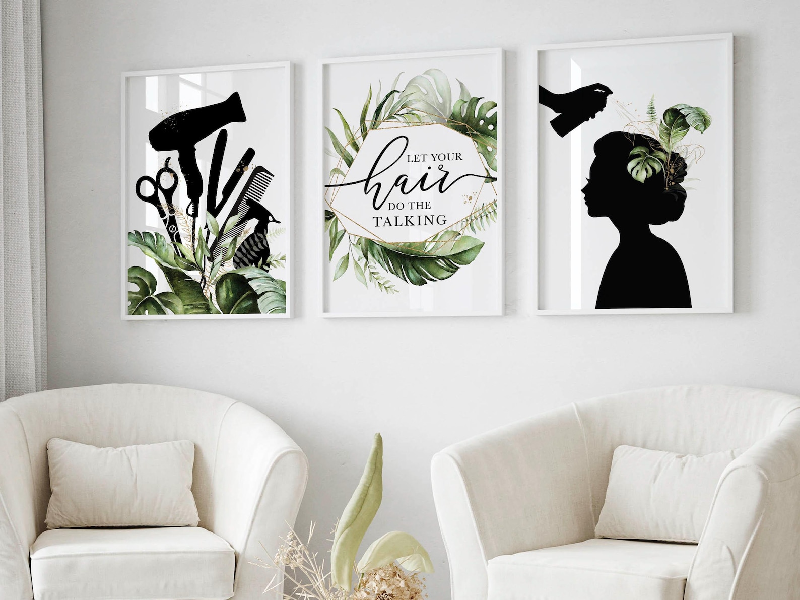 Hair Salon Decor Wall Art, Beauty Glam Decor, Hairdresser Sign, Digital ...