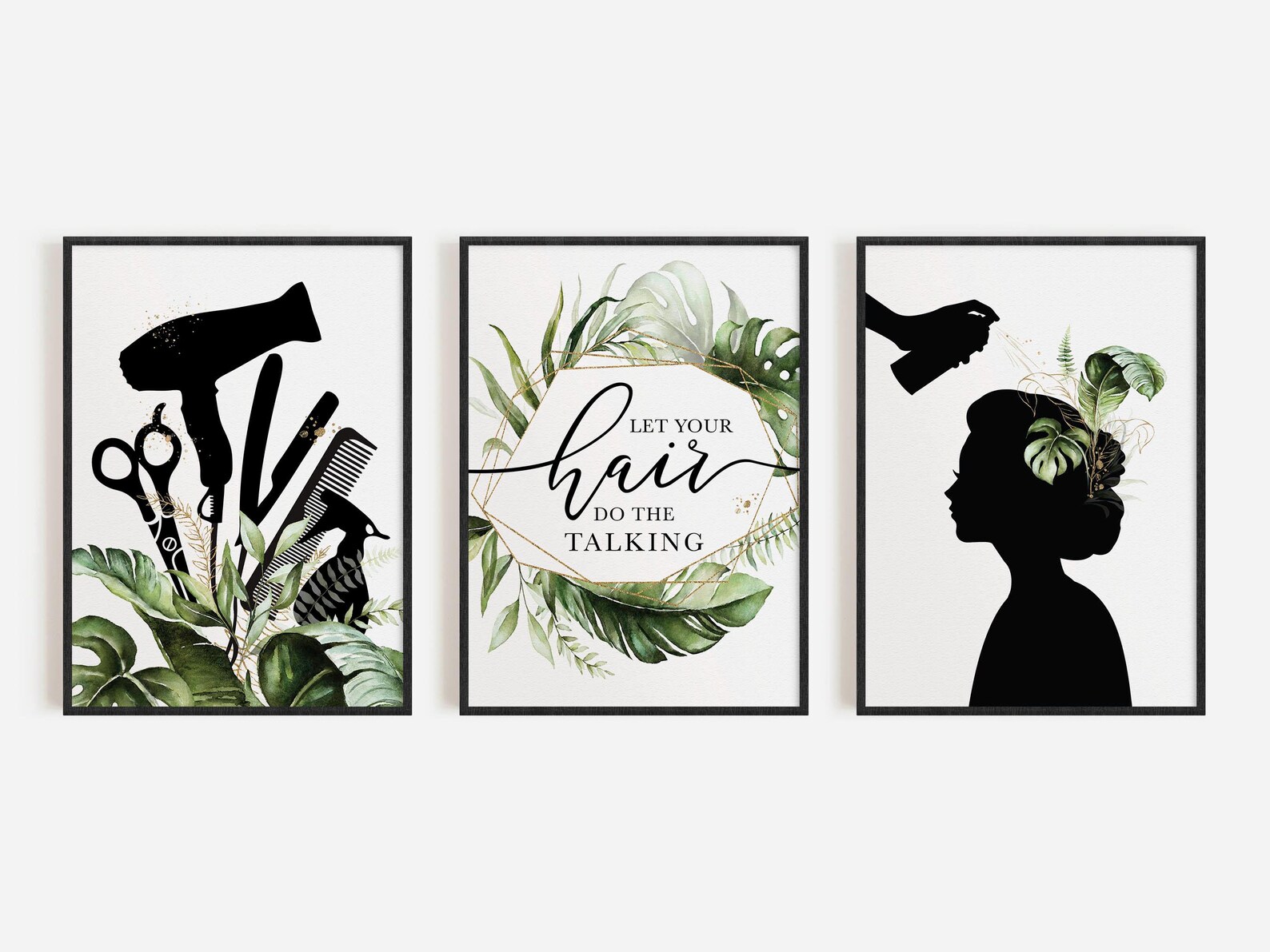 Hair Salon Decor Wall Art, Beauty Glam Decor, Hairdresser Sign, Digital ...