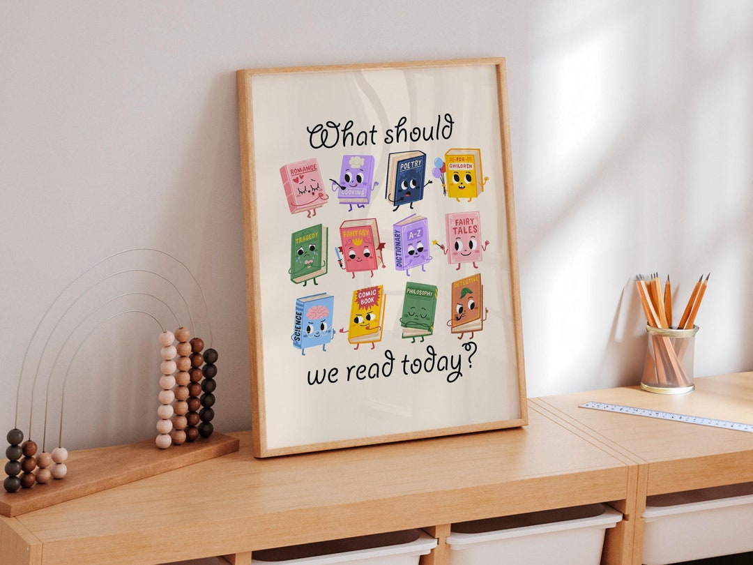 Classroom Reading Book Posters, Educational Library Decor, Kids ...