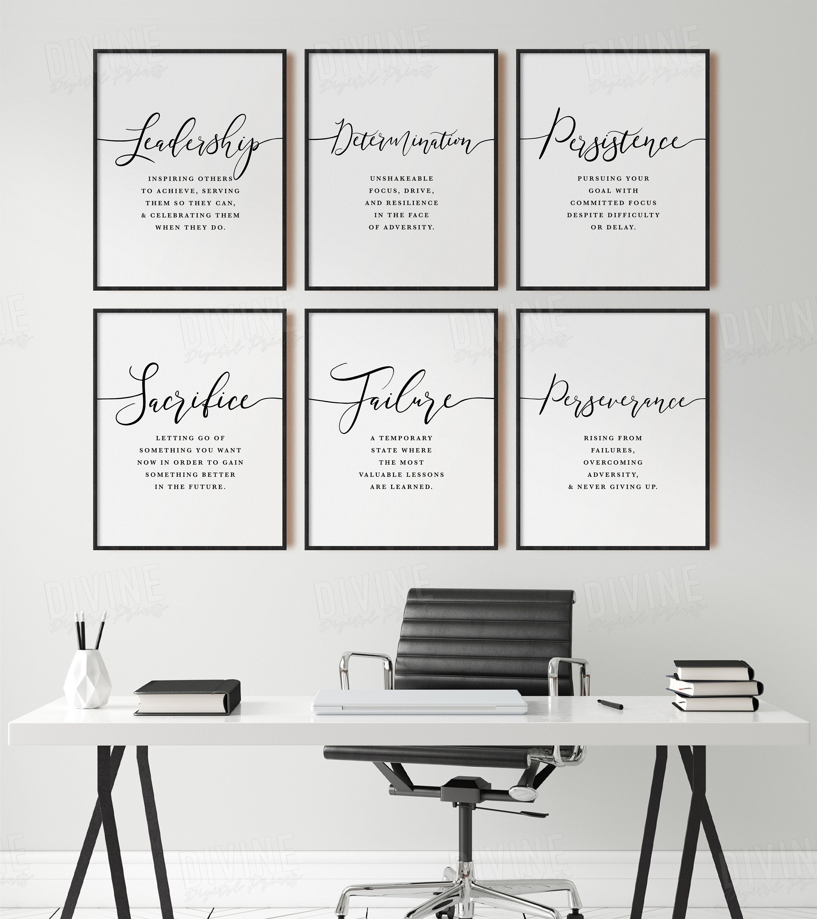 Office Wall Art Large Print Gallery Set Inspirational - Etsy