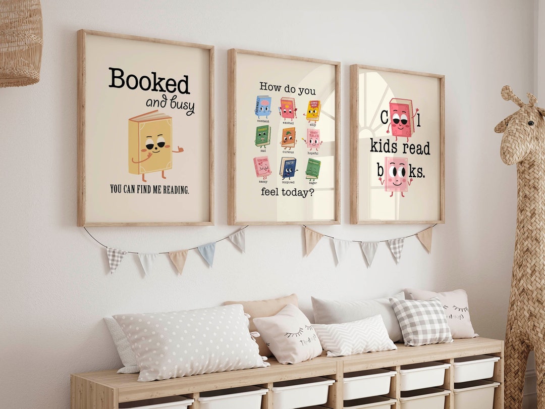 Retro Classroom Reading Nook Posters, Read More Books Prints, Cute ...