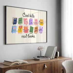 Classroom Reading Educational Poster, Library cool Kids Read Books ...