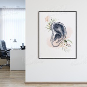 Ear Wall Art, Audiology Poster, Human Ear Anatomy Print, ENT Doctor ...