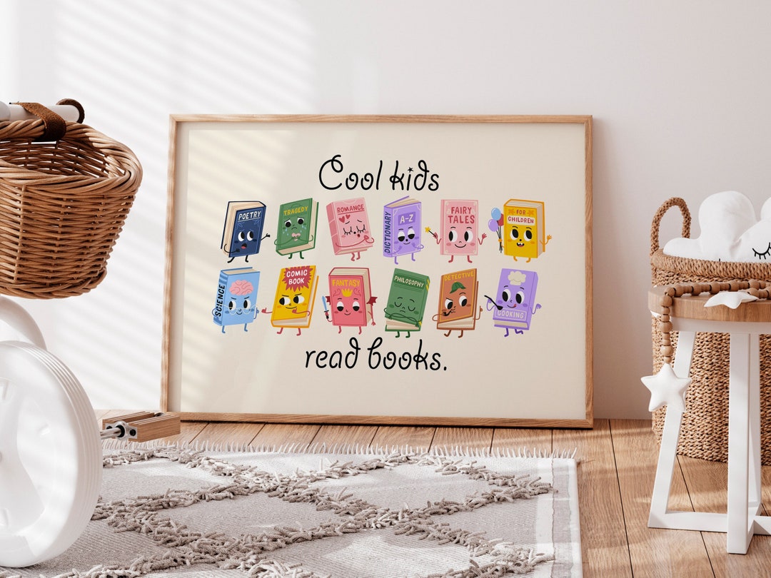 Classroom Reading Educational Poster, Library cool Kids Read Books ...
