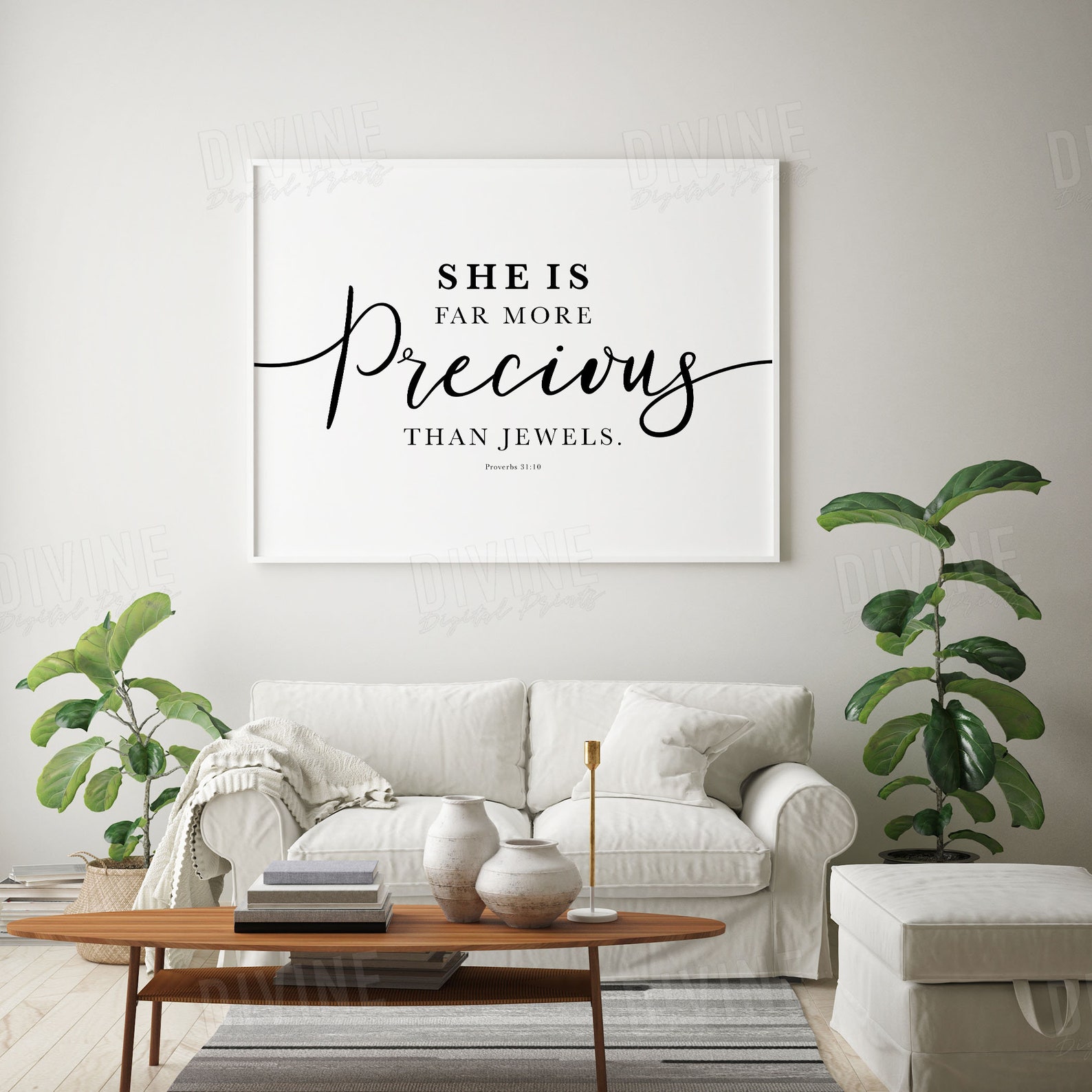 Proverbs 31 10 ESV Bible Verse Wall Art She Is Far More Etsy