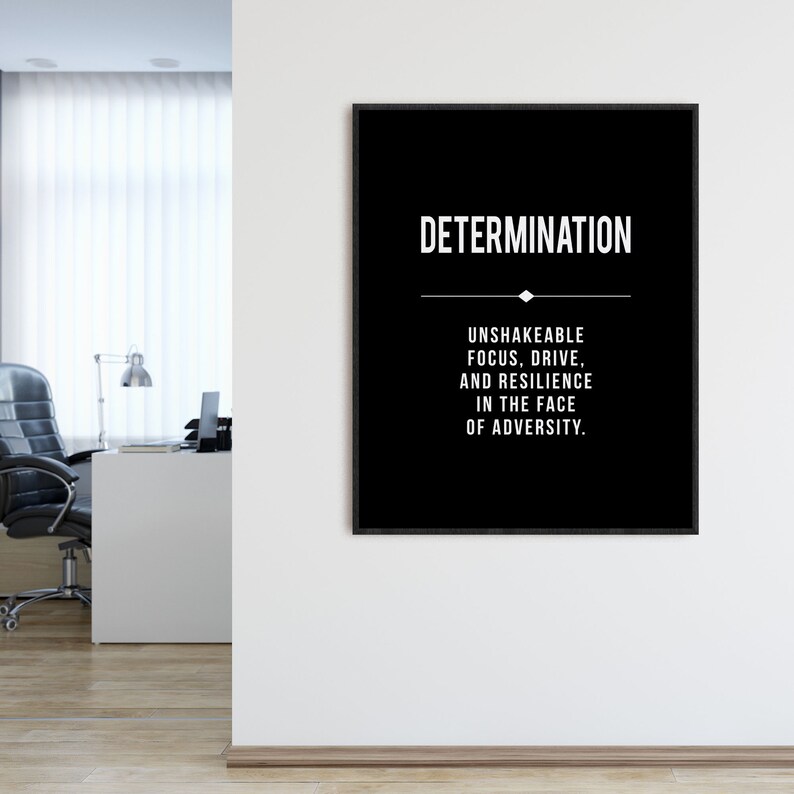 Determination Definition Print Goal Quote Motivational - Etsy