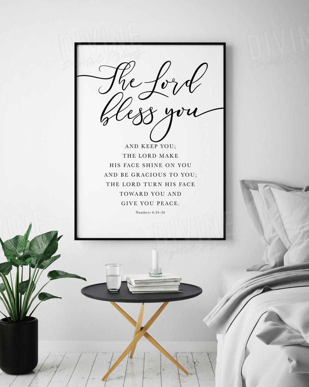 Scripture Numbers 6 24, Bible Verse Wall Art, Christian Decor, the Lord ...
