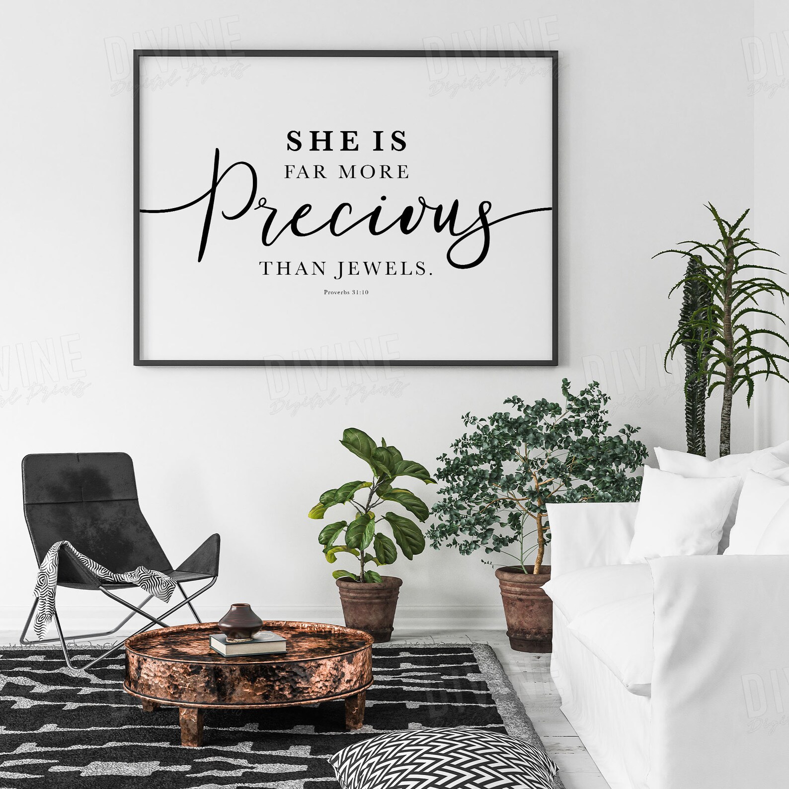 Proverbs 31 10 ESV Bible Verse Wall Art She Is Far More Etsy