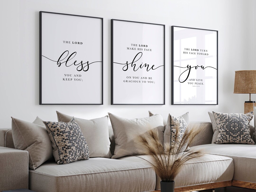 Numbers 6 Bible Verse Prints Set: Modern Christian Home Decor (digital ...