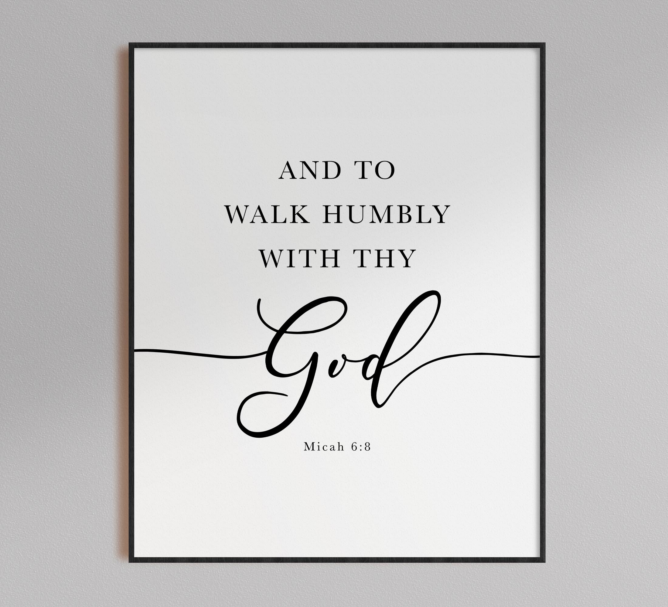 Micah 6:8 KJV Bible Verse Wall Art Living Room Above Couch | Etsy